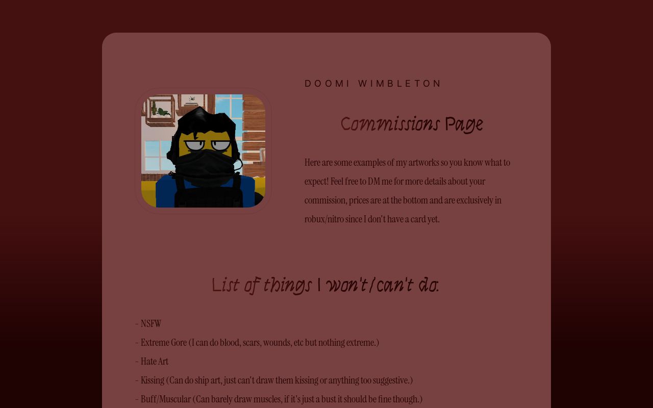 doomi's commissions